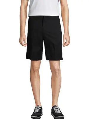 LANDS' END Young Plain Front Blend Chino Shorts - Black