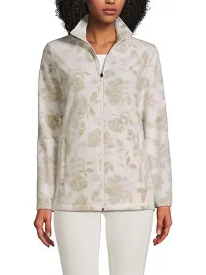 LANDS' END Full Zip Fleece Jacket - Champagne Floral