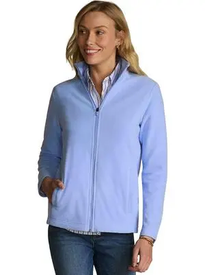 LANDS' END Full Zip Fleece Jacket - Clear Blue Sky