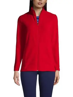 LANDS' END Full Zip Fleece Jacket - Rich Red
