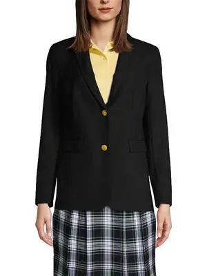 LANDS' END School Uniform Hopsack Blazer - Black