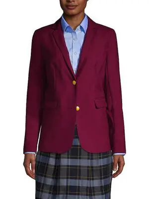 LANDS' END School Uniform Hopsack Blazer - Burgundy