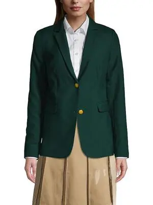 LANDS' END School Uniform Hopsack Blazer - Evergreen