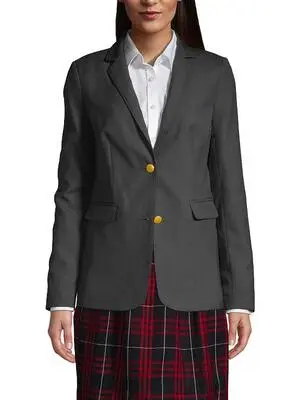 LANDS' END School Uniform Hopsack Blazer - Slate Frost