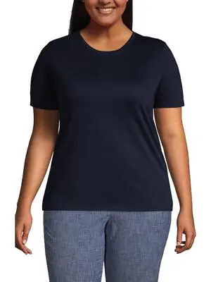 LANDS' END Relaxed Supima Cotton T-shirt - Radiant Navy