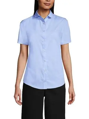 LANDS' END School Uniform Peter Pan Collar Shirt - Light Sea Blue