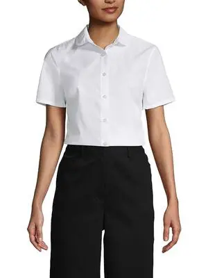 LANDS' END School Uniform Peter Pan Collar Shirt - White