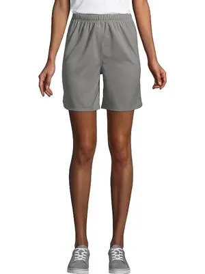 LANDS' END Lands' End School Uniform Mesh Gym Shorts Stone Gray