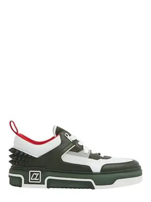 CHRISTIAN LOUBOUTIN Christian Louboutin Astroloubi Bicolor Leather Low-Top Sneakers White/green