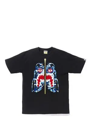 A BATHING APE Abc Camo Tiger Tee Shirt - Black/blue