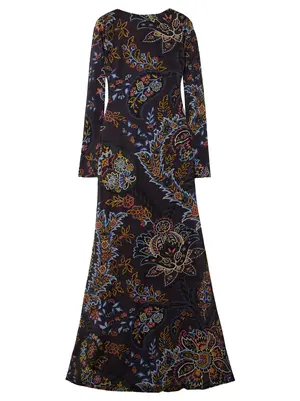 ETRO Etro Open-back Printed Jersey Maxi Dress