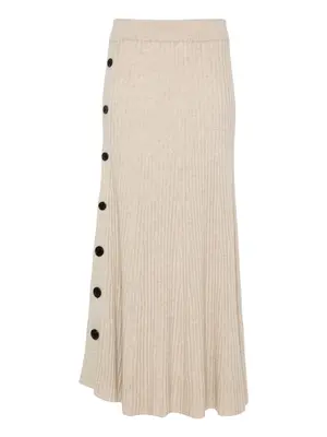 Eric Bompard Ribbed Maxi Skirt - Neutrals