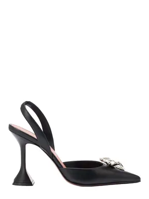 Amina Muaddi 95mm Rosie Sling Pumps - Black