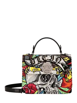 Philipp Plein Philipp Plein Skull Graphic Embellished Tote Bag Red