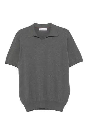 Brunello Cucinelli Fine-knit Polo Shirt - Grey