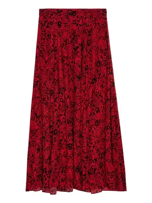 Zadig&Voltaire Joyo Soft Long Skirt - Red