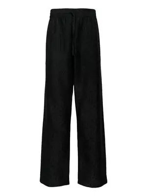 Off-White Cotton-silk Blend Trousers - Black