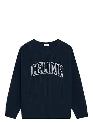 Celine Oversized Ribbed Wool Sweater - Navy Blue