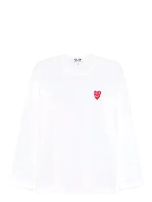 Play Comme Des Garcon Heart-patch T-shirt - White