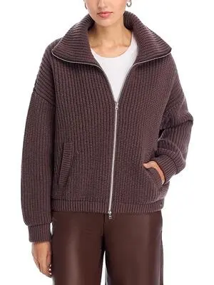 Herno Knitted Zip-up Cardigan - Chocolate
