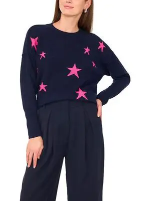 Vince Camuto Star Crewneck Sweater - Classic Navy