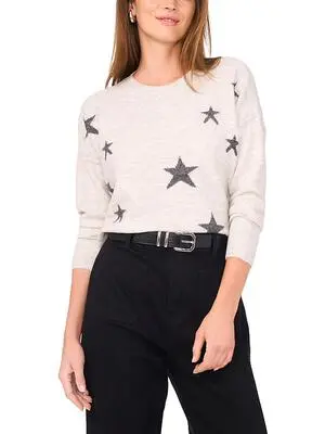 Vince Camuto Star Crewneck Sweater - Medium Heather Grey
