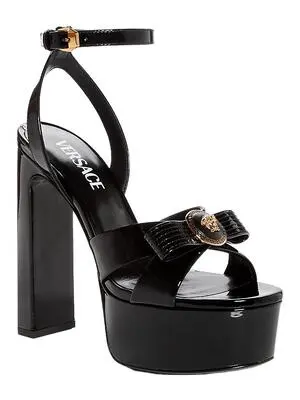 Versace Ribbon Platform Sandals - Black Versace