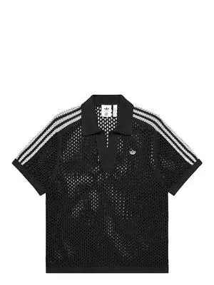 Adidas X Edison Chen Crochet Polo Shirt - Charcoal