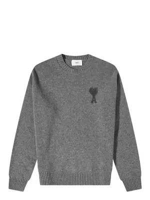 Ami Cotton Knit Crewneck Sweatshirt - Heather Grey