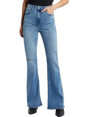 HIDDEN JEANS Ripped High-waist Flare Jeans - Medium Wash