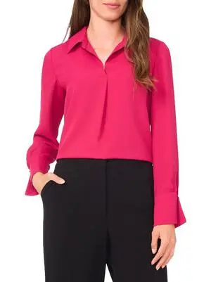 Halogen Split Cuff Button-Up Top Vivacious