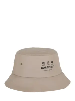 Burberry Cotton Logo Bucket Hat - Light Beige