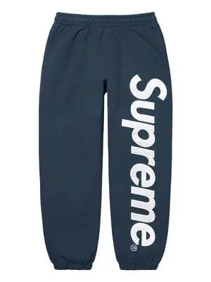 Supreme Satin Appliqué Sweatpant - Blue