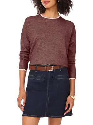 Vince Camuto Tipped Crewneck Sweater Cuddle