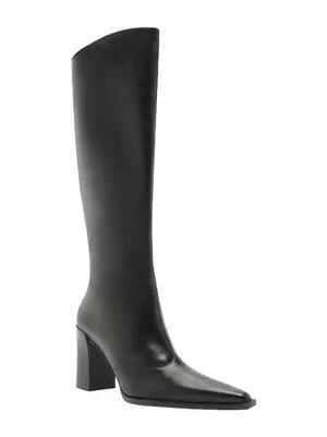 Schutz Raffaela Up Block Knee High Boots - Black