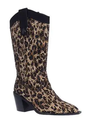 J. Reneé Laylani Pointed Toe Western Boots - Brown/black