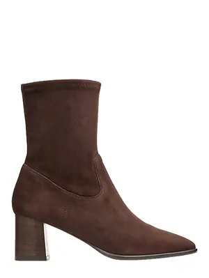 LK BENNETT Harp Square-toe Suede Ankle Boots - Bro-dark Chocolate
