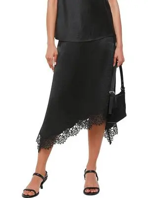 Whistles Lace Insert Midi Skirt - Black