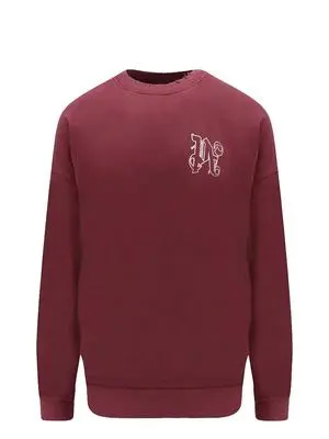 Palm Angels Vintage Effect Pa Logo Sweatshirt - Burgundy