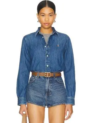 Polo Ralph Lauren Button Front Shirt - Denim-medium