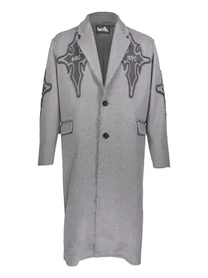 HACULLA. Wool Graphic Print Coat - Grey