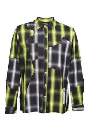 MOSTLY HEARD RARELY SEEN Cut-up Plaid Shirt - Black