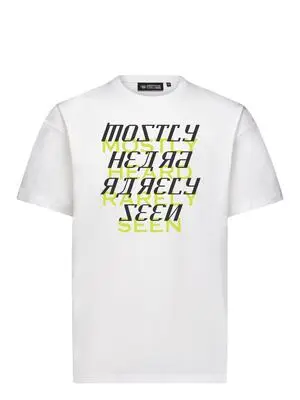MOSTLY HEARD RARELY SEEN Shadow Text Cotton T-shirt