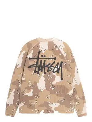 StÜssy Raglan Thermal Long Sleeve Crew - Desert Camo
