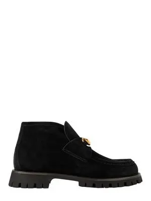 Gucci Sylke Horsebit-detailed Suede Ankle Boots - Black