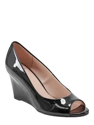 Bandolino Tuff Love Peep Toe Wedge Pump - Black