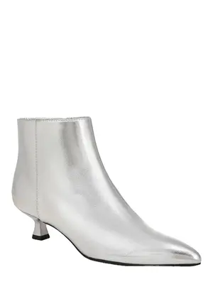 LIFESTRIDE Maya Pointed Toe Kitten Heel Bootie - Silver