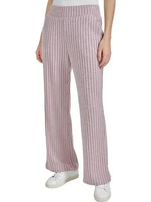 Marc New York Heather Rib Wide Leg Pants - Elderberry