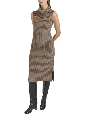 Marc New York Sleeveless Rib Knit Sweater Dress - Mushroom
