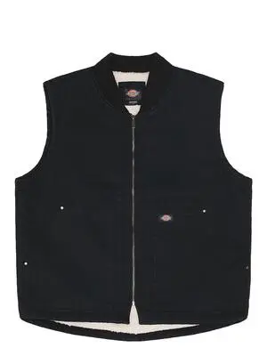 Dickies Duck Fleece Lined Vest - Stonewashed Black
